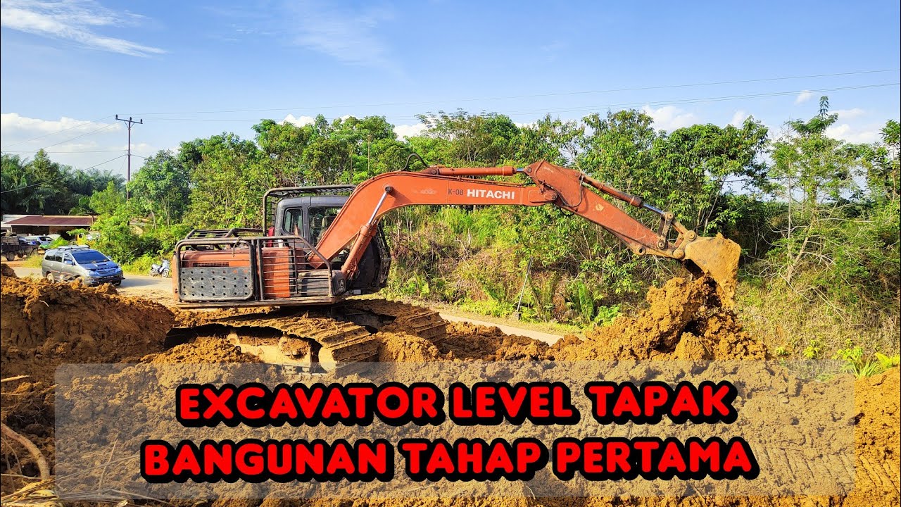 Excavator level tapak bangunan proyek PDAM tahap pertama - YouTube