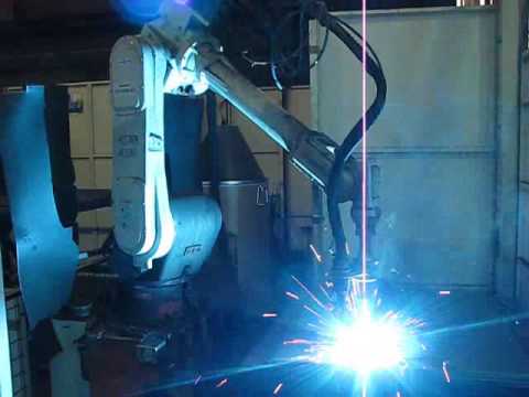 Panasonic PanaRobo Perform Arc Robot Welding Cell - YouTube
