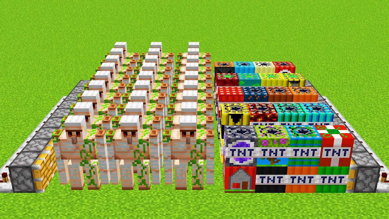 X679 IRON golems and ALL TNT combined - YouTube