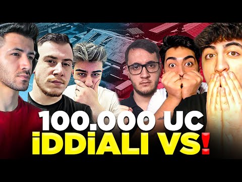 YOUTUBERLAR İLE 100.000 UC CEZALI 3VS3 (KAVGA ÇIKTI) | PUBG Mobile