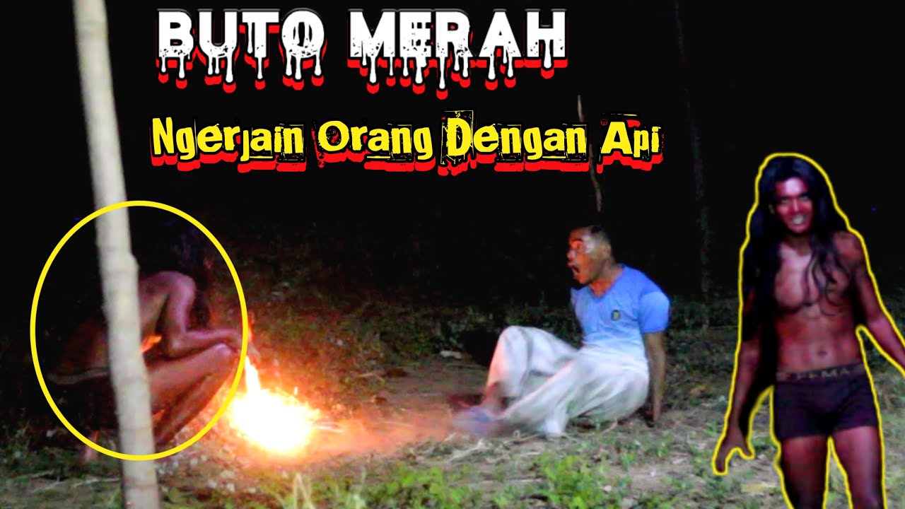 Prank Buto Merah Ngerjain orang Dengan Api || Prank Hantu lucu, super ...