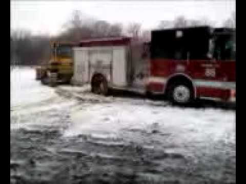 fire truck stuck in mud - YouTube