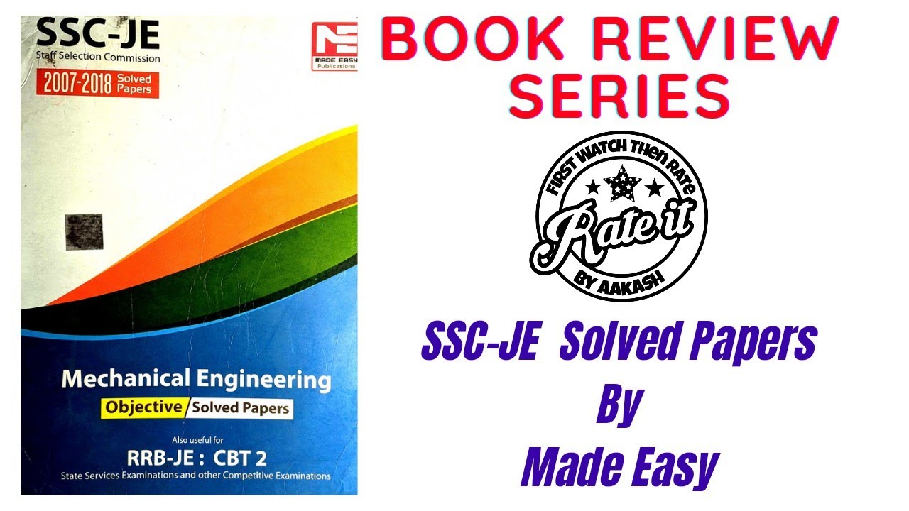 SSC JE Mechanical Previous Year Solved Paper by Made Easy Book Review ...