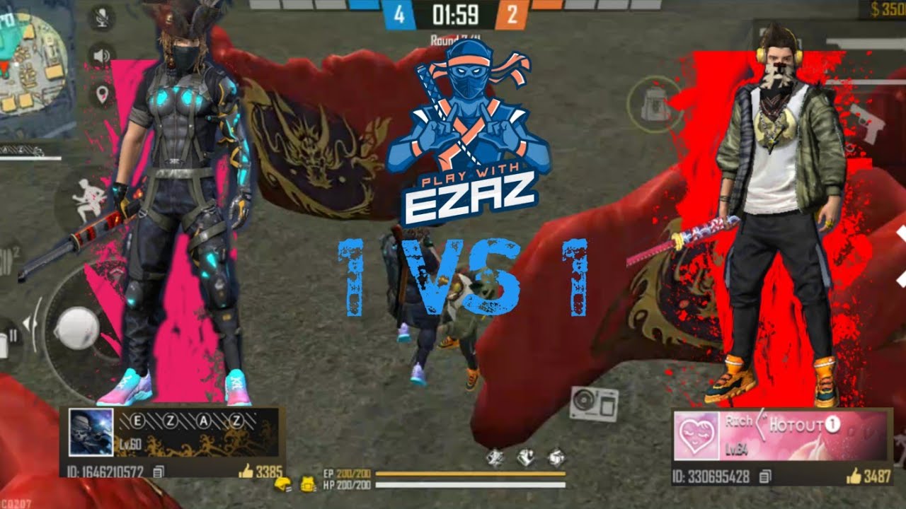 Ezaz VS Hotout☺️ play with Ezaz Game play Garena free fire - YouTube