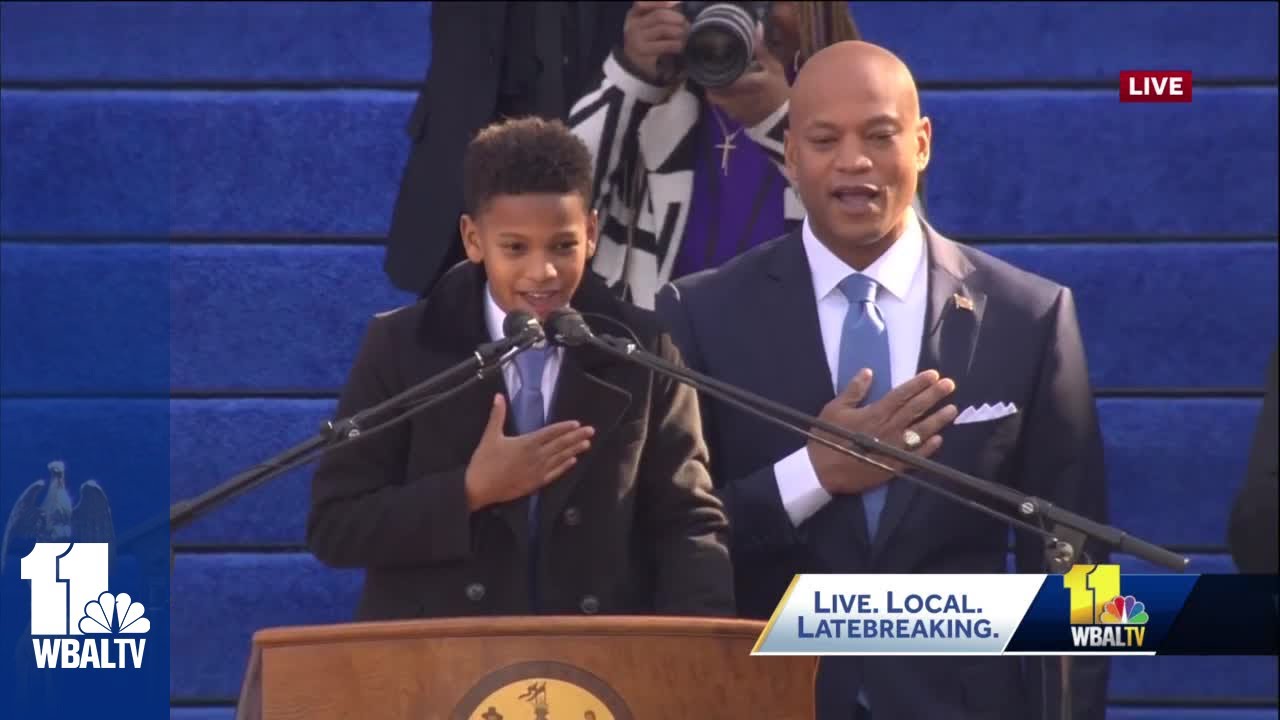 Governor's son leads Maryland in Pledge of Allegiance - YouTube