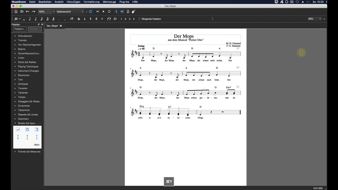 musescore 6 - Layout: Umbrüche, Abstandshalter, Stil- und ...