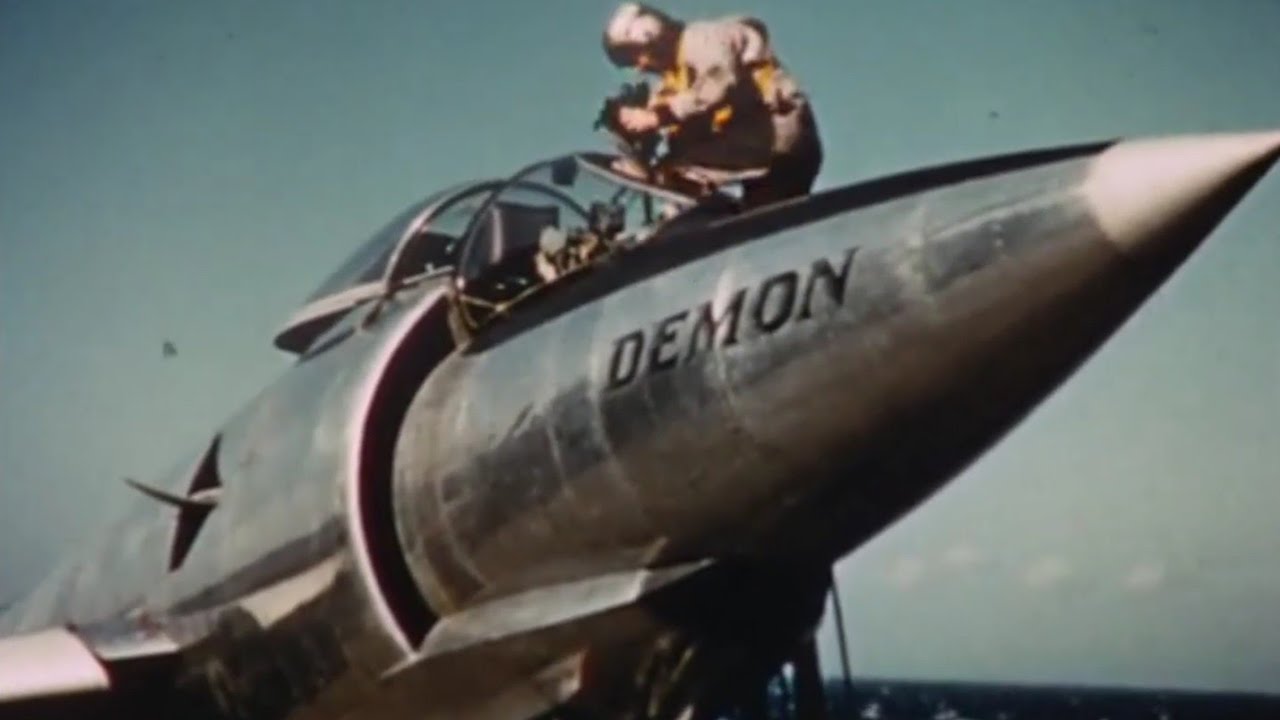 McDonnell F3H Demon on USS Coral Sea | Boeing Classics - YouTube