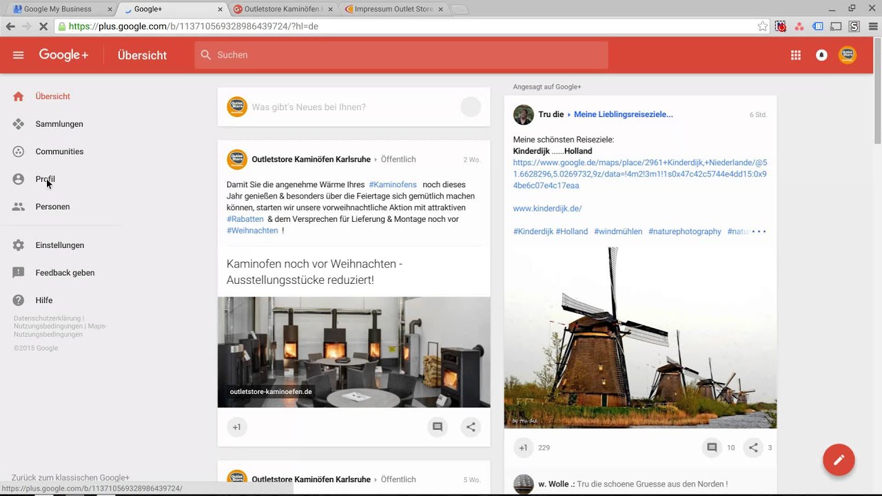 Google My Business Impressum im neuen Google+ Design - YouTube