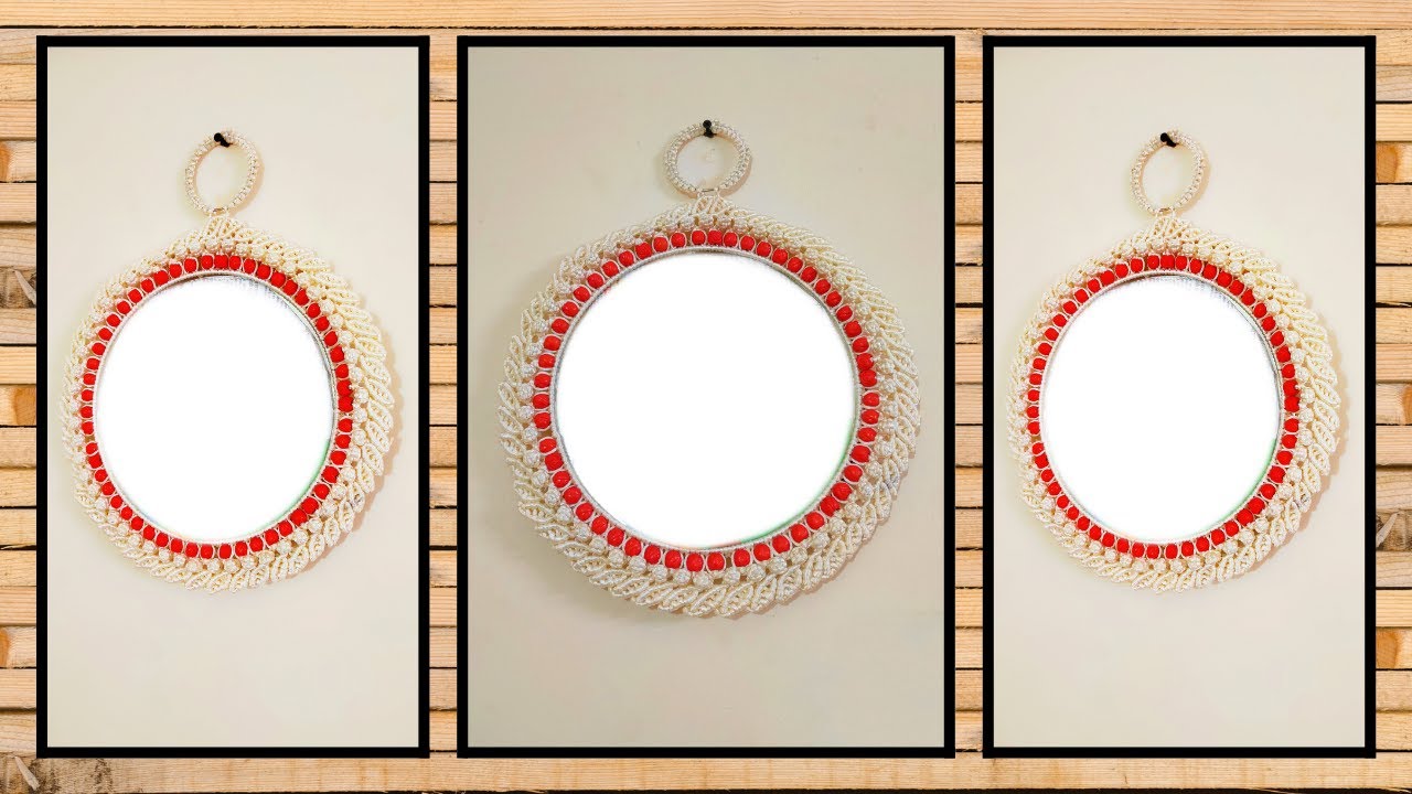Quick 10 minutes Macrame Mirror Tutorial | नई डिजाइन का मैक्रम मिरर ...