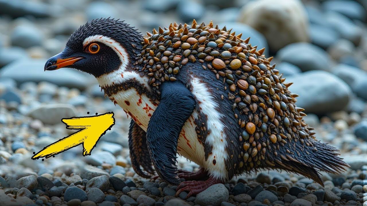 The penguin's whole body was covered with clams, he no longer hoped for ...
