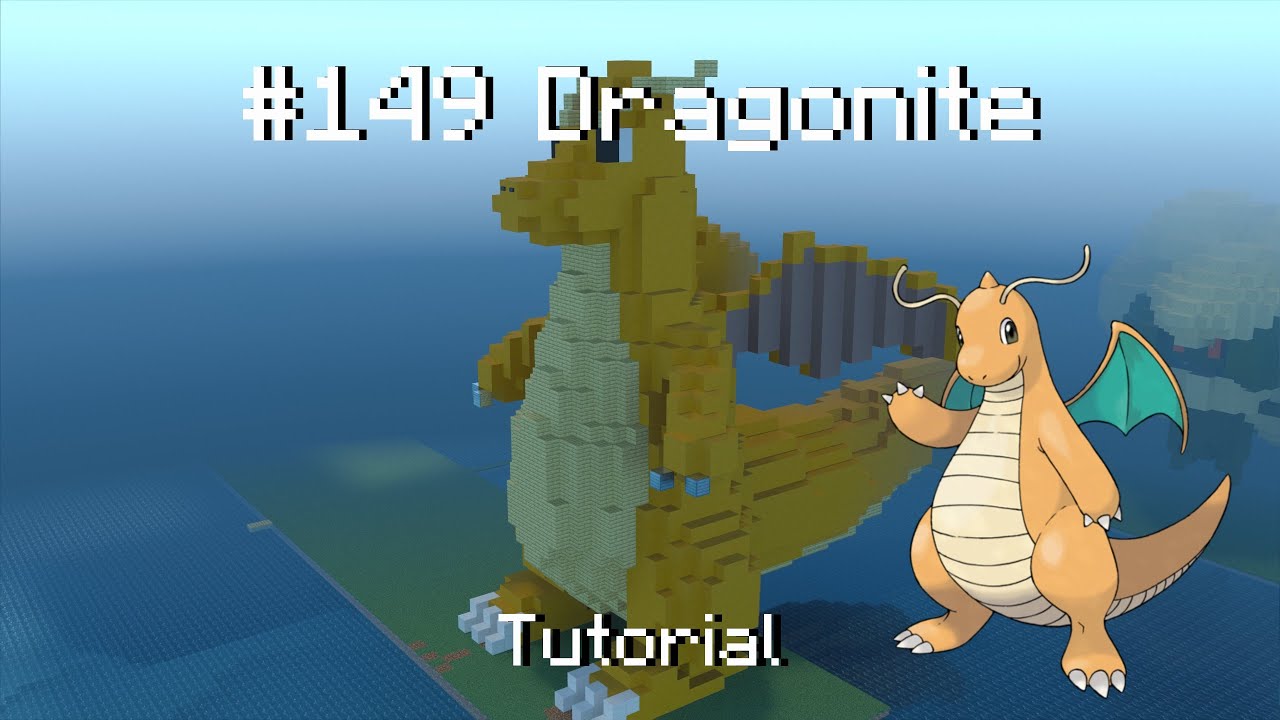 How to build a Pokémon Dragonite statue in minecraft (Tutorial) - YouTube