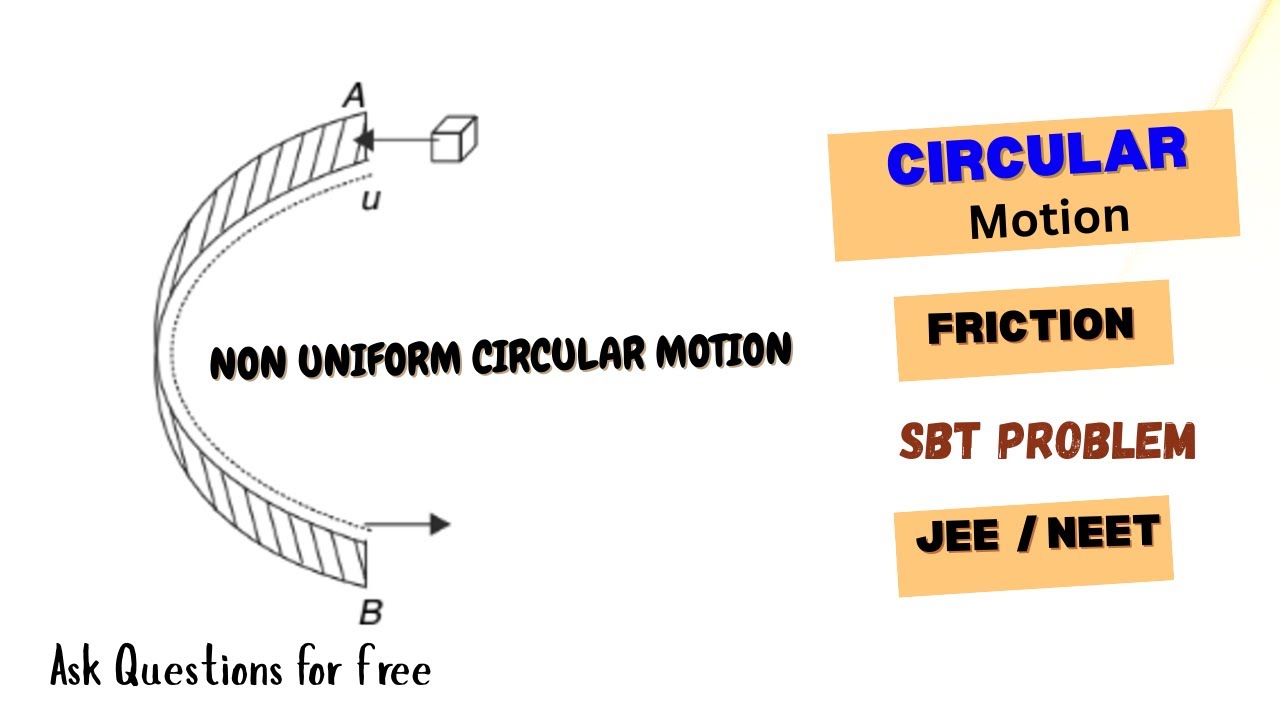 Non - Uniform Circular Motion | Friction | SBT Problem | JEE & NEET ...