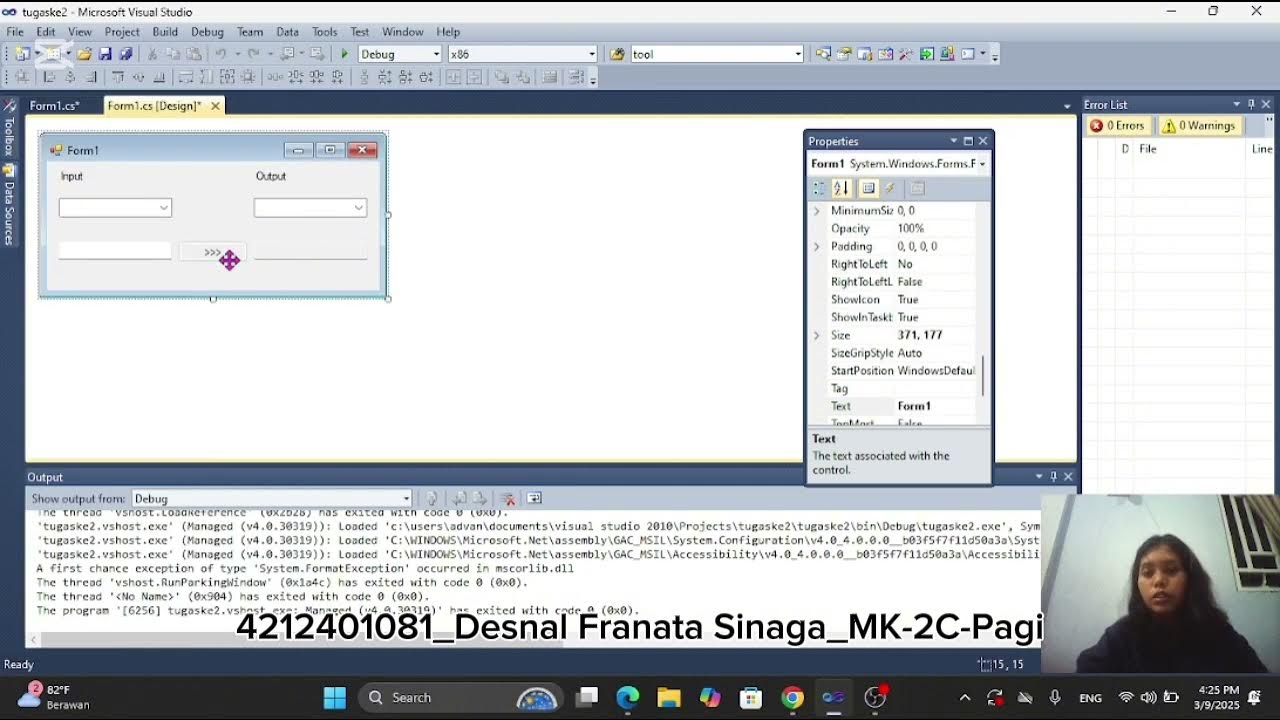 Konversi Bilangan windows form app c# visual studio || 4212401081 ...