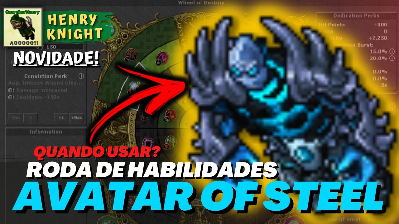 TIBIA: QUANDO USAR SEU AVATAR DE AÇO? COMPENSA? RODA DE HABILIDADES ...
