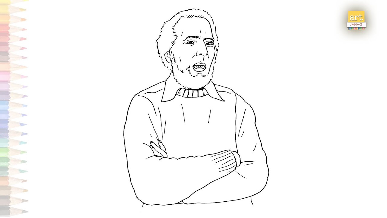 Stanley Milgram drawing easy | Outline sketches| How to draw Stanley ...