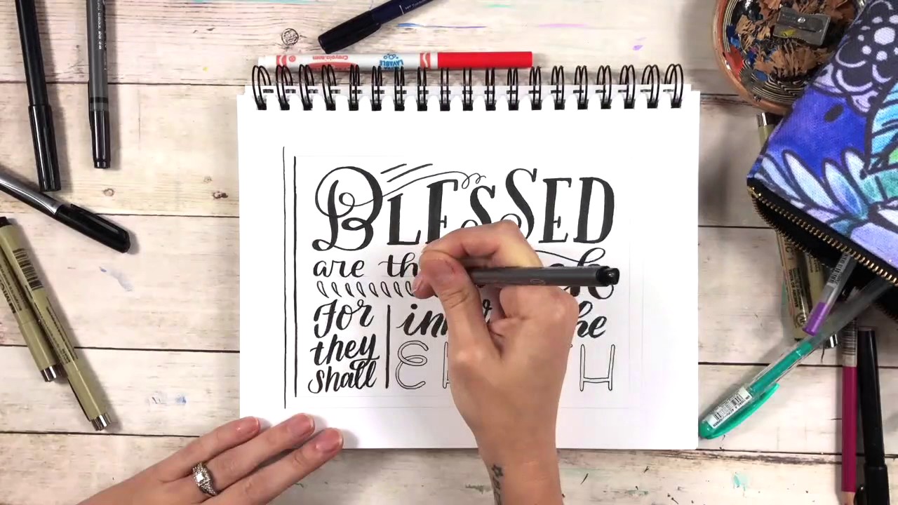 Scripture, Hand-Lettering Art Journal (Beatitude) - YouTube