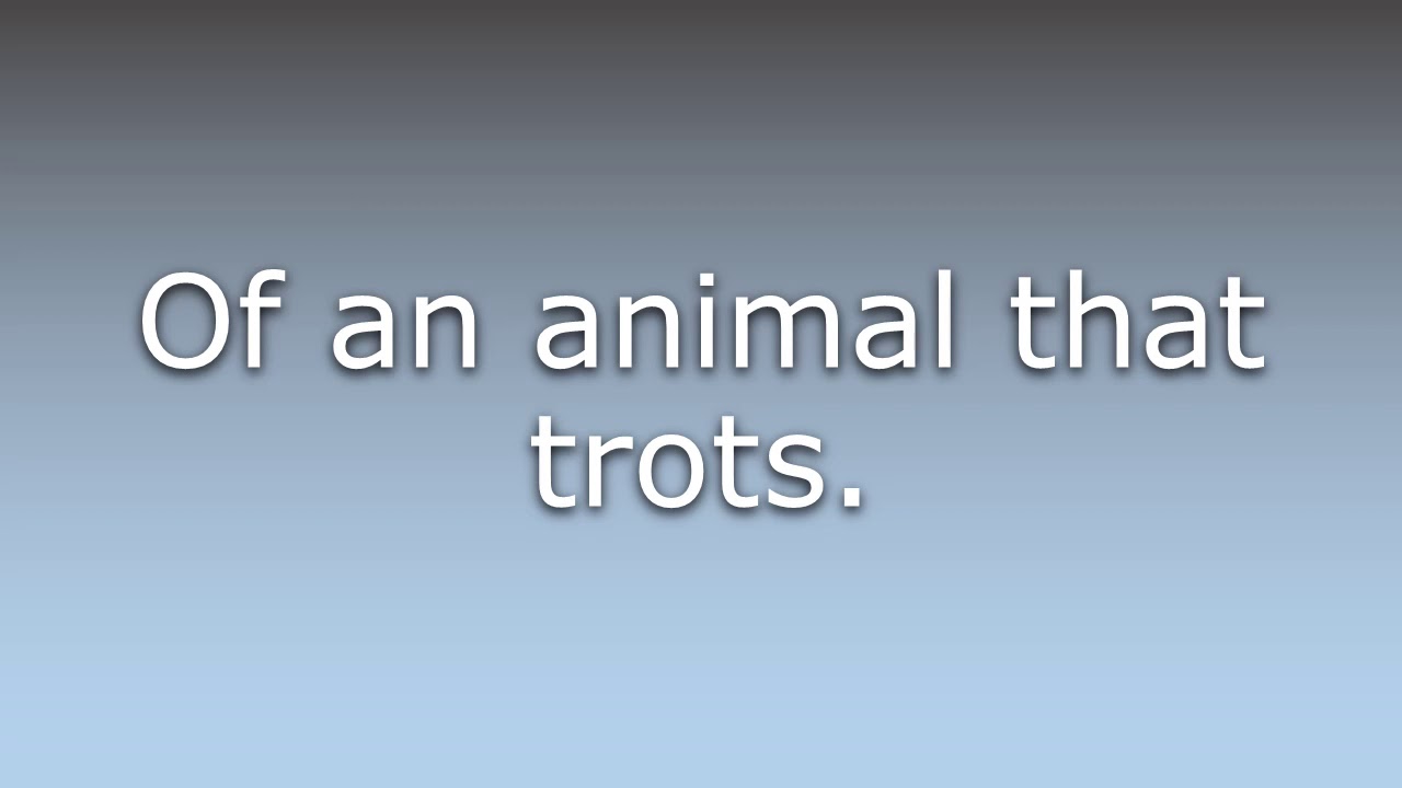 What does Trotting mean? - YouTube