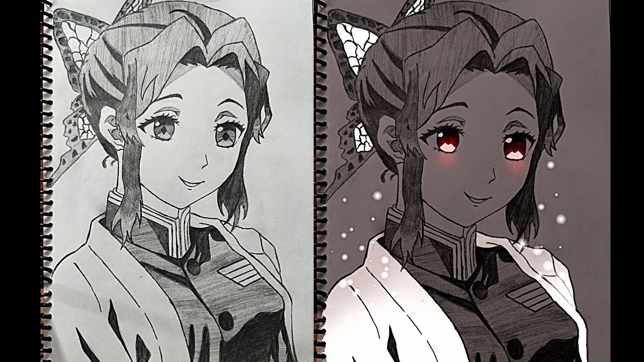 How To Draw Shinobu kochō | step by step tutorial | Shading tutorial ...