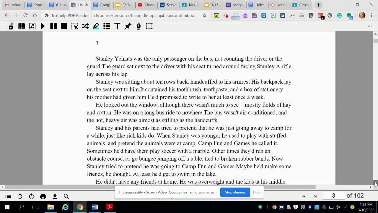 Holes Chapters 1 3 - YouTube