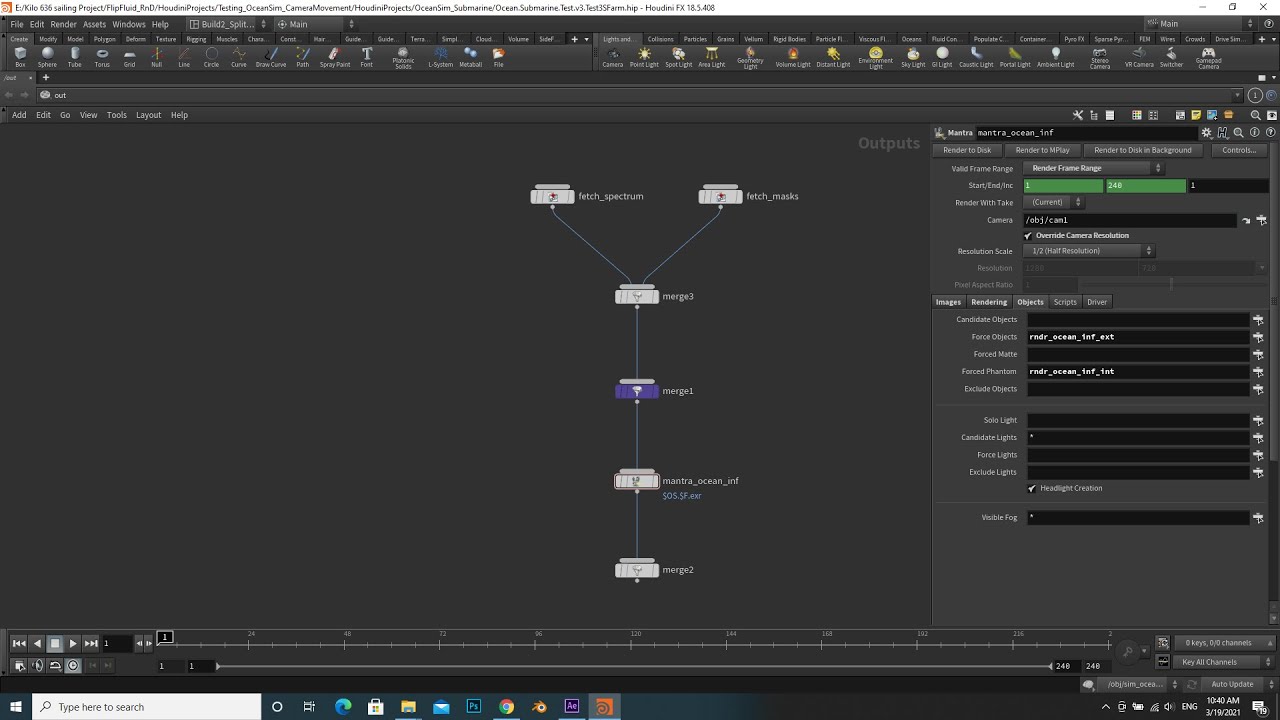 How to submit and render Houdini dependency output nodes on render farms - YouTube