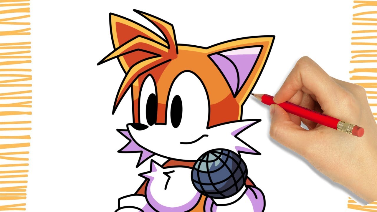How to Draw TAILS FNF MOD I Easy - YouTube