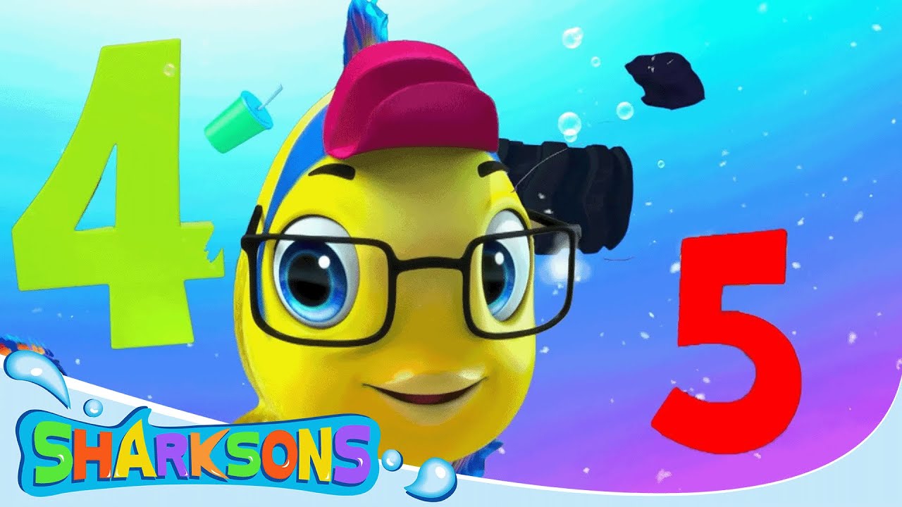 Five Little Fishies in the Blue | Sharksons | Moonbug Kids Dinosaur ...