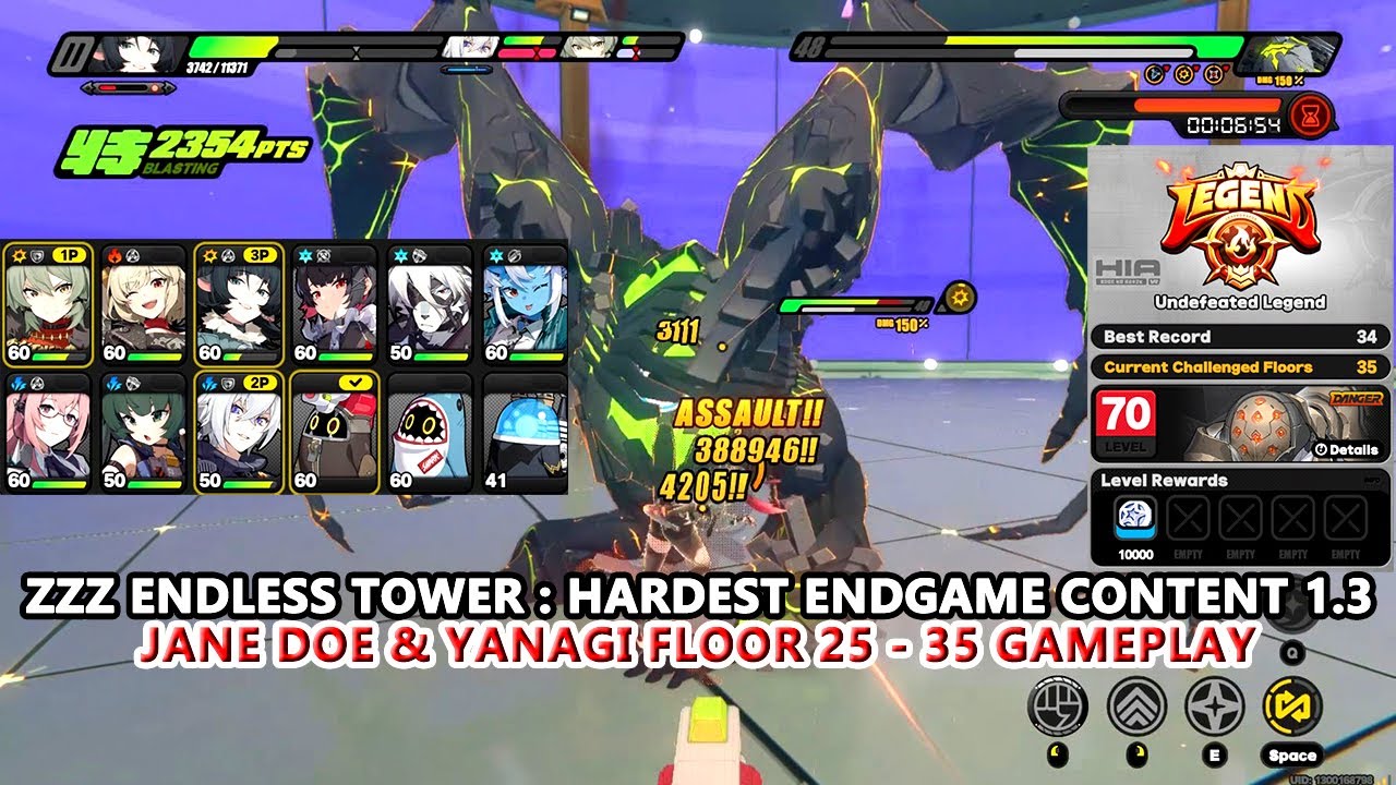 ZZZ Endless Tower : Hardest Endgame Content 1.3 - Jane Doe & Yanagi ...