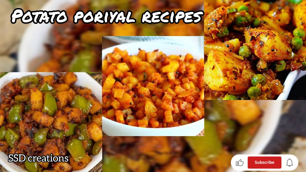 Potato fry|Capsicum potato fry|Pea's potato fry|Poriyal recipes|Lunch ...