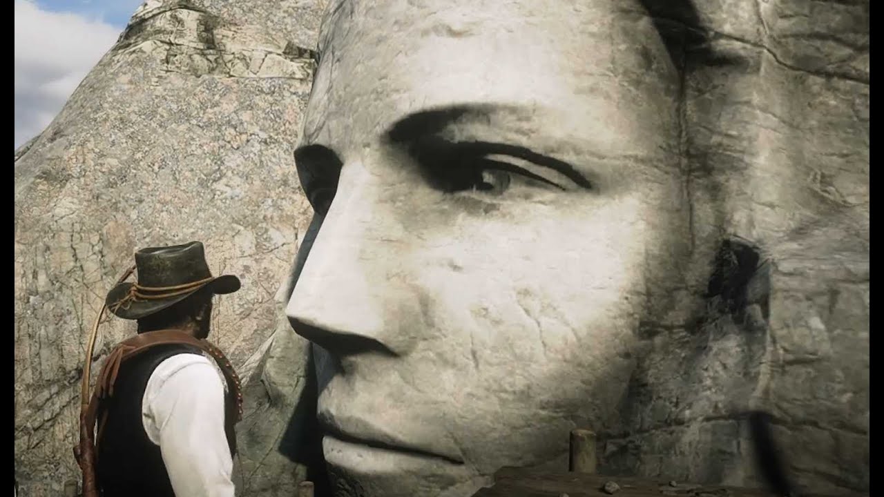 RDR2 - Face in Cliff really amazing! Noticed smthg strange in the video ...