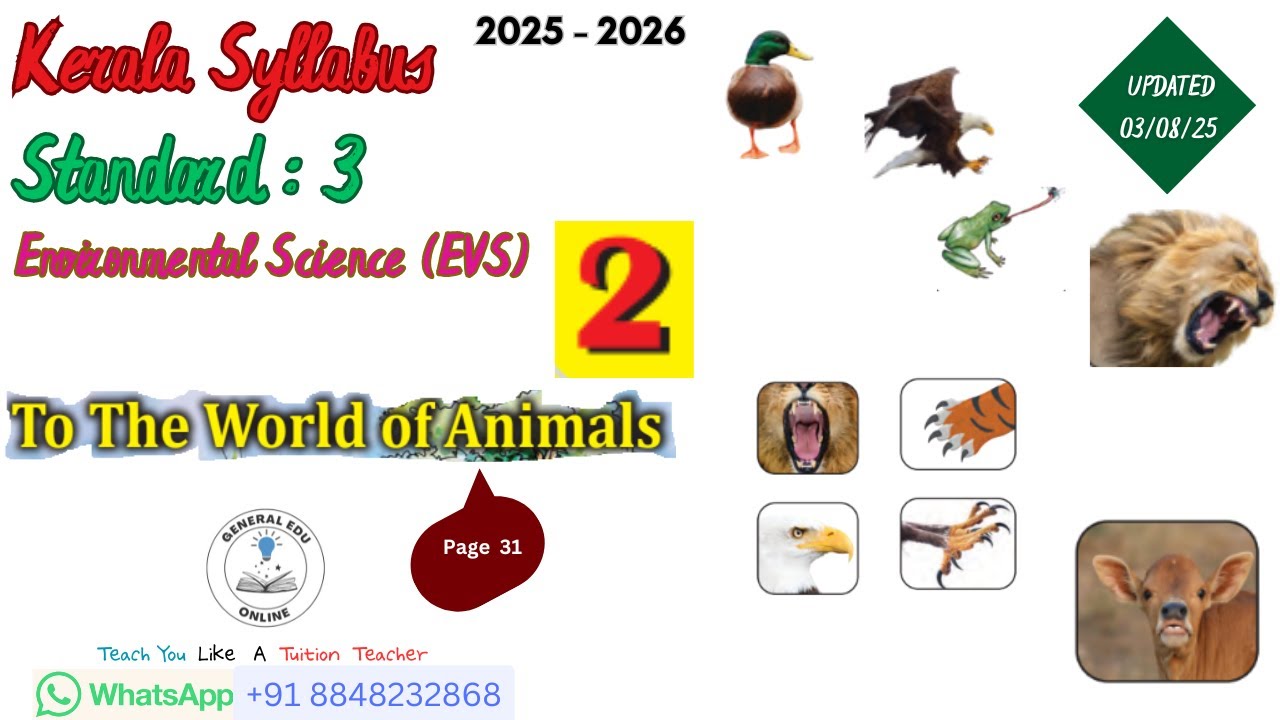 Class 3 EVS Unit 2 I To The World of Animals I SCERT Kerala I (Page 31 ...