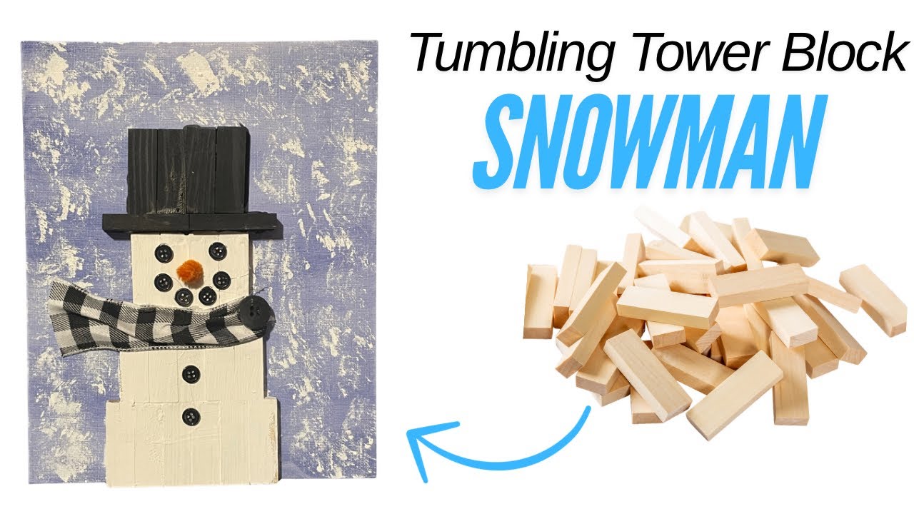 Dollar Tree Tumbling Tower Blocks DIY to Build an EPIC Snowman! - YouTube