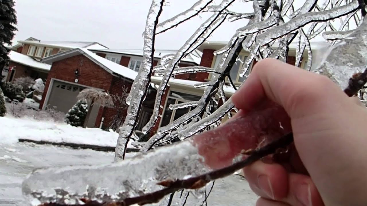 Day after the ice storm/ice rain, December 2013, Canada - YouTube