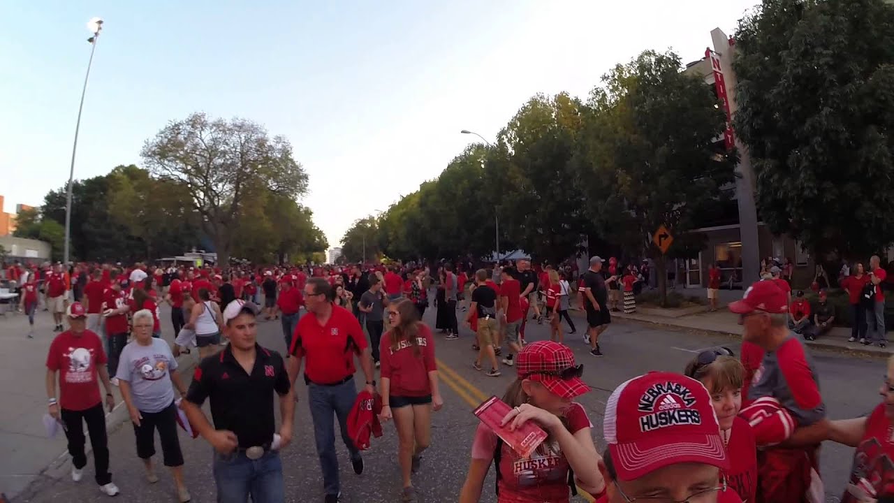 Big Red Crowd outside the stadium Nebraska Football - YouTube