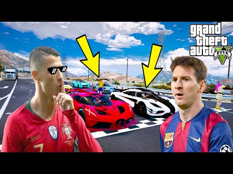 RONALDO VE MESSİ HIZLI VE PAHALI ARABALARLA ANAHTARINA YARIŞIYOR! - GTA 5