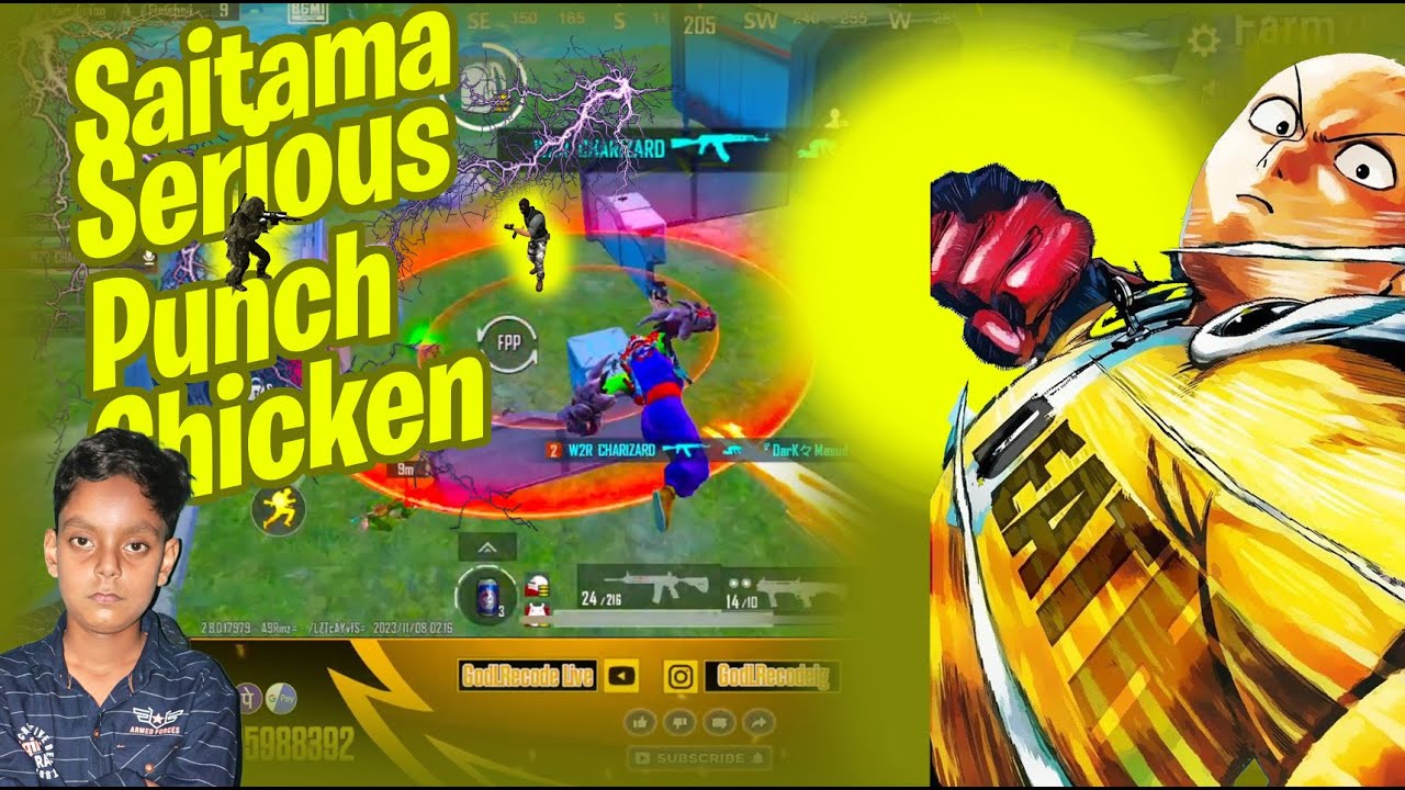 OMG😱Saitama Serious Punch Chicken 😈😂Funny & WTF MOMENTS OF BGMI Mobile ...