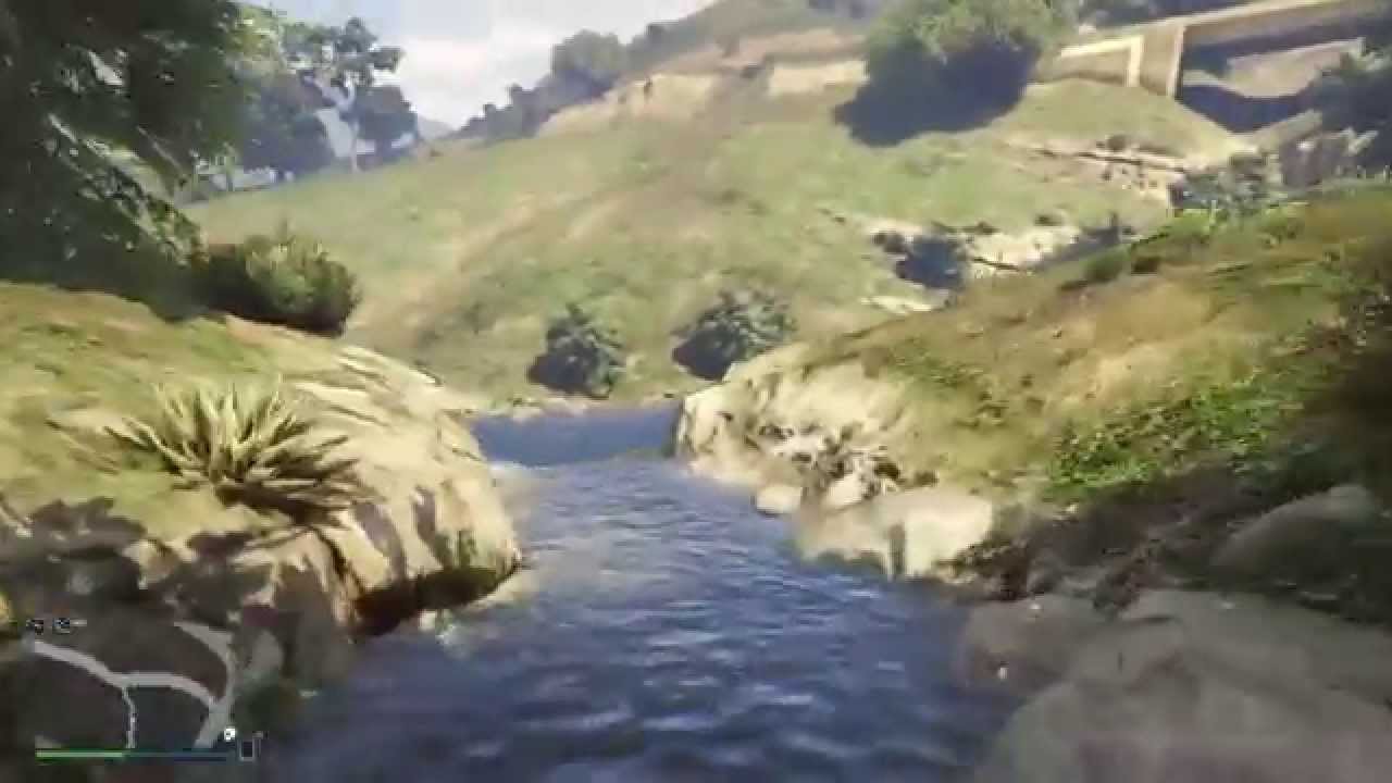 Going Down Waterfall In First Person GTA V : PS4 - YouTube