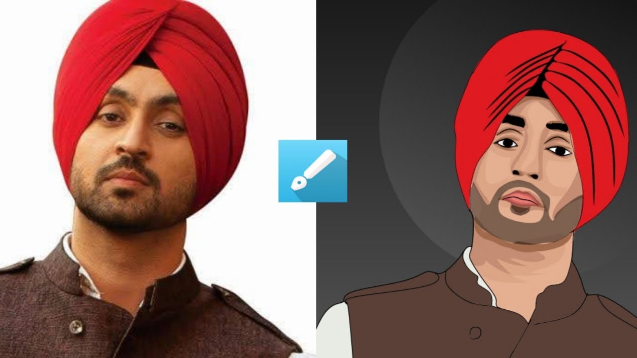 DILJIT DOSANJH VECTOR ART PART 1 LINE ART Tutorial | Infinite Design ...