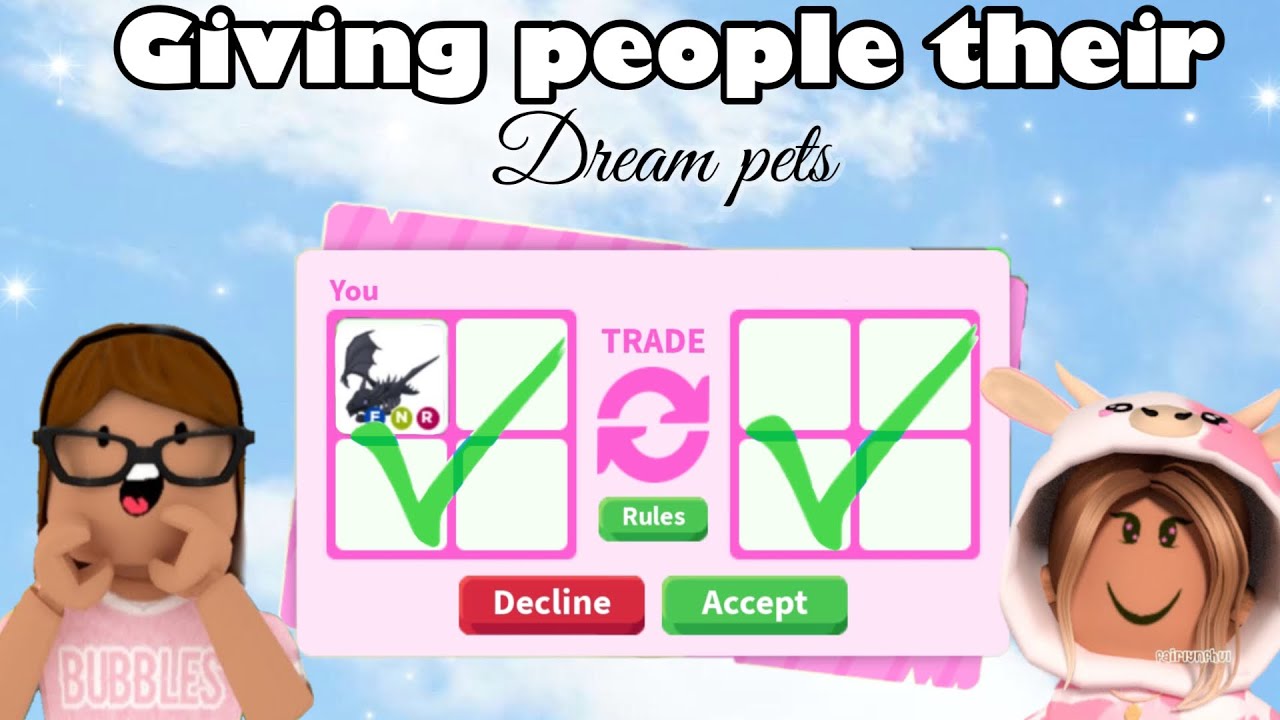 Giving Random People Their Dream Pets In Adopt Me! Part 2 - YouTube