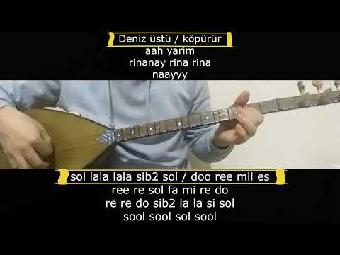 Deniz Üstü Köpürür | Solfej | Kısa Sap Bağlama | Bağlamanın Sesi | En Kolay Bağlama Dersi