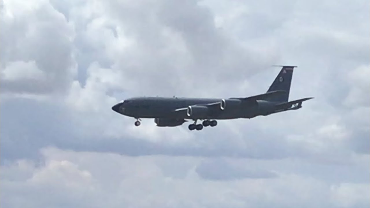 Kc-135 Tanker landing in the UK - YouTube