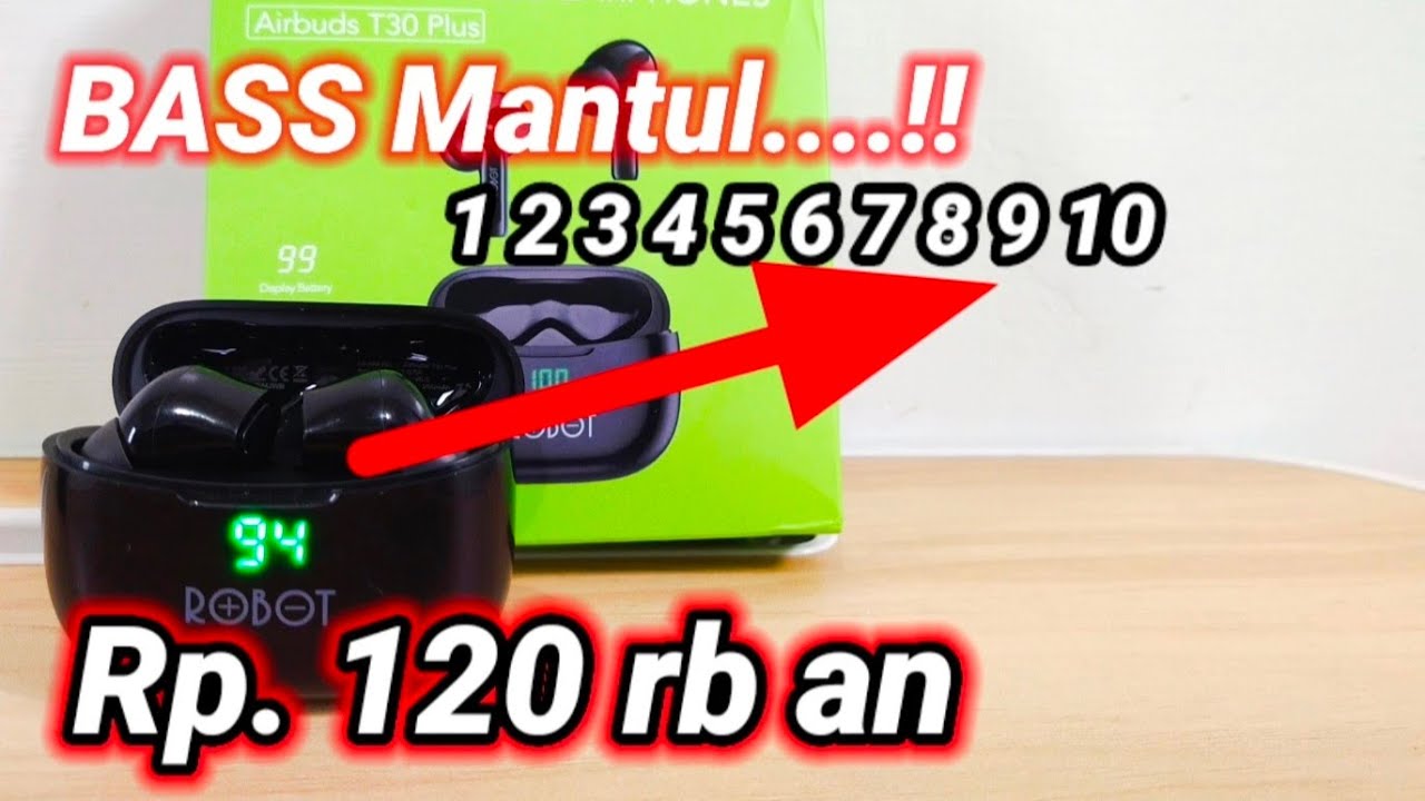 Review TWS EARPHONE Wireless Merk ROBOT BASS Mantap Murah 100 Ribuan ...