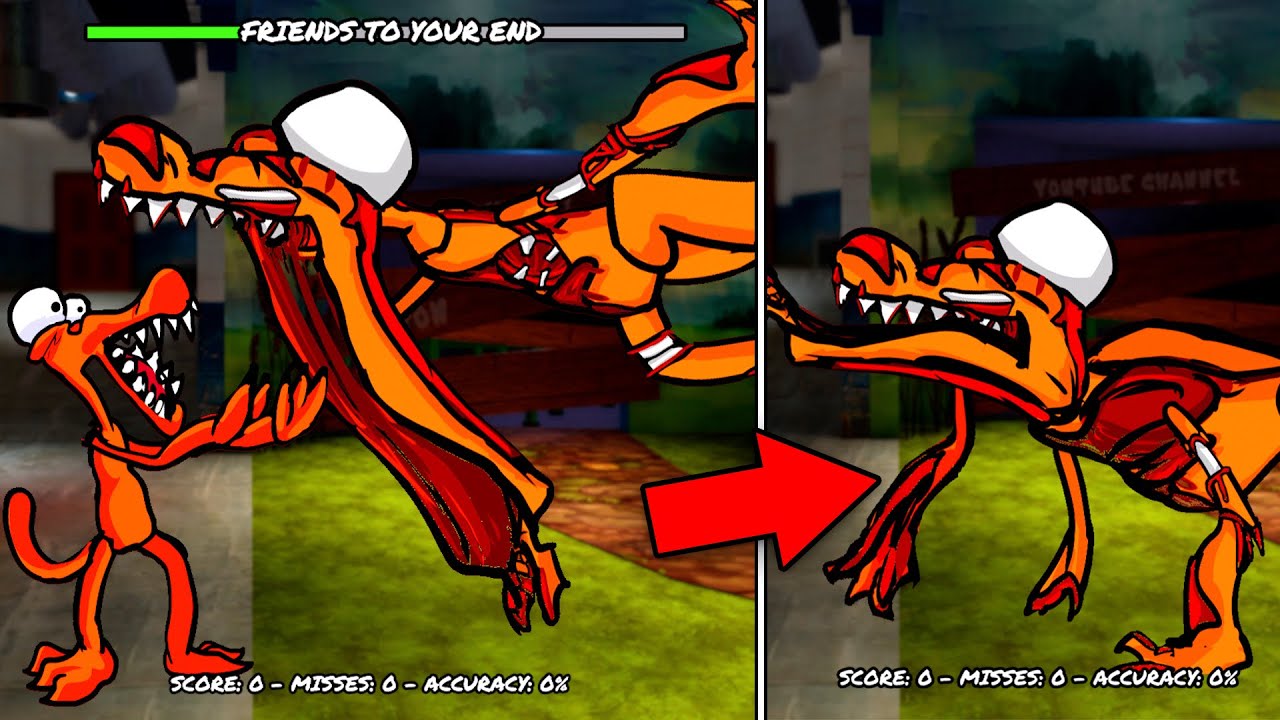 Rainbow Friends 2D vs EXE but... i add cutscene FNF | Part 2 Orange ...