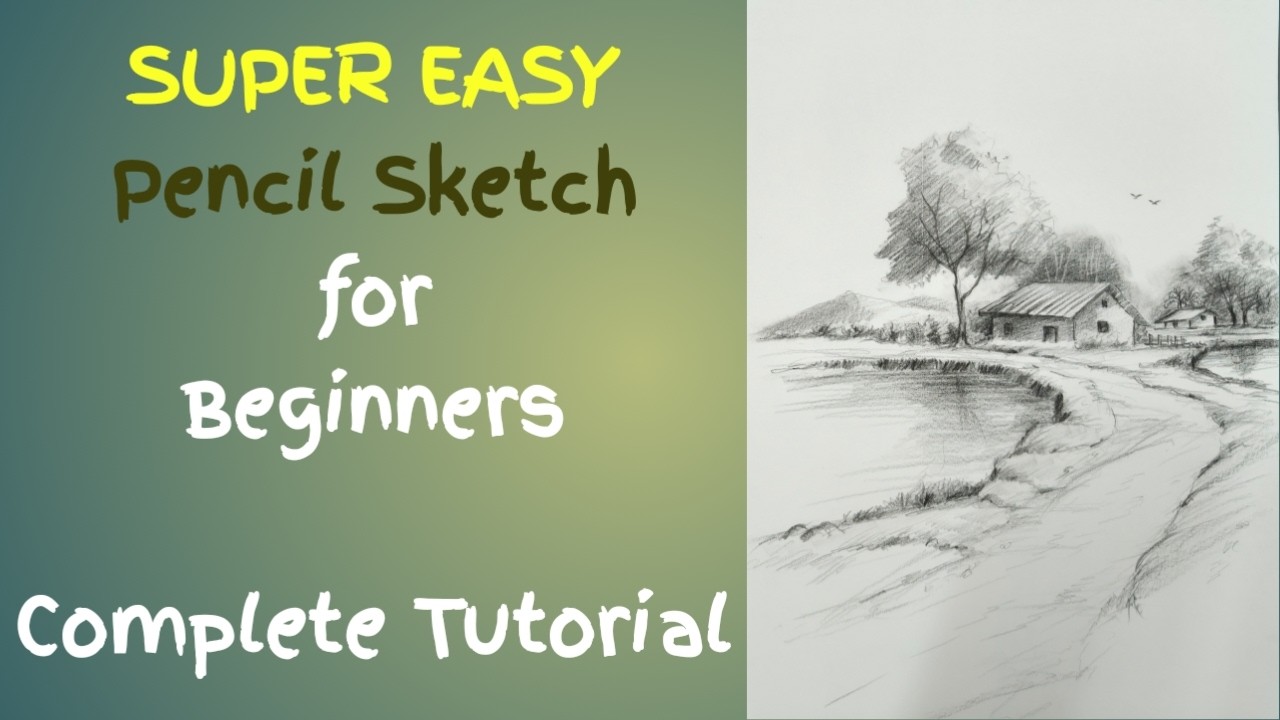 Super Easy Pencil Sketch for Beginners / How to Draw a Village ...