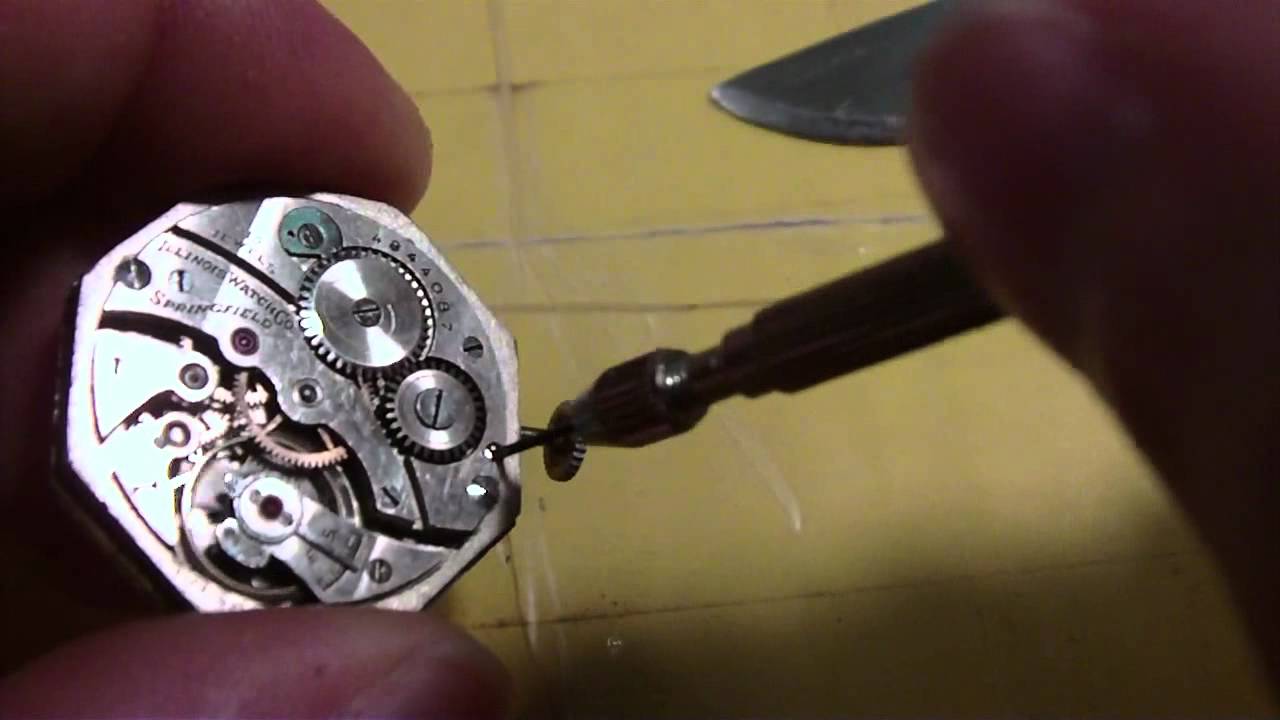How I Fit a stem to a wrist watch, Illinois Watch Company - YouTube