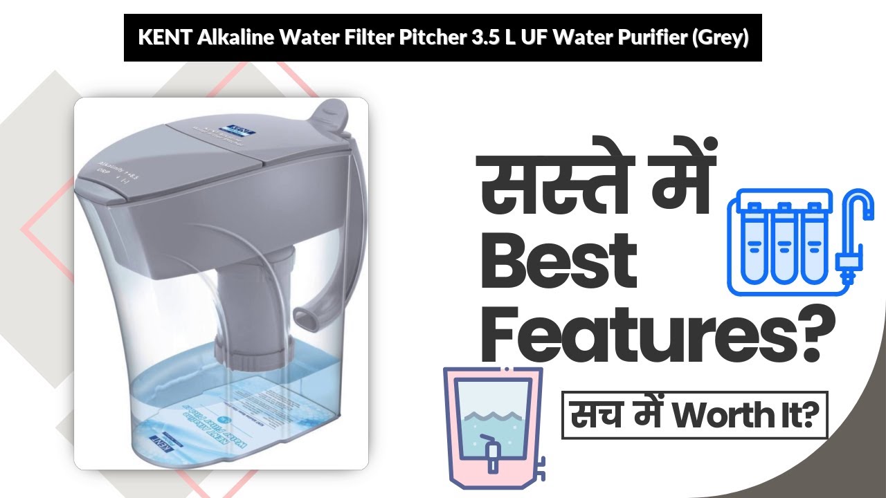 KENT Alkaline Water Filter Pitcher 3.5 L UF Water Purifier (Grey ...