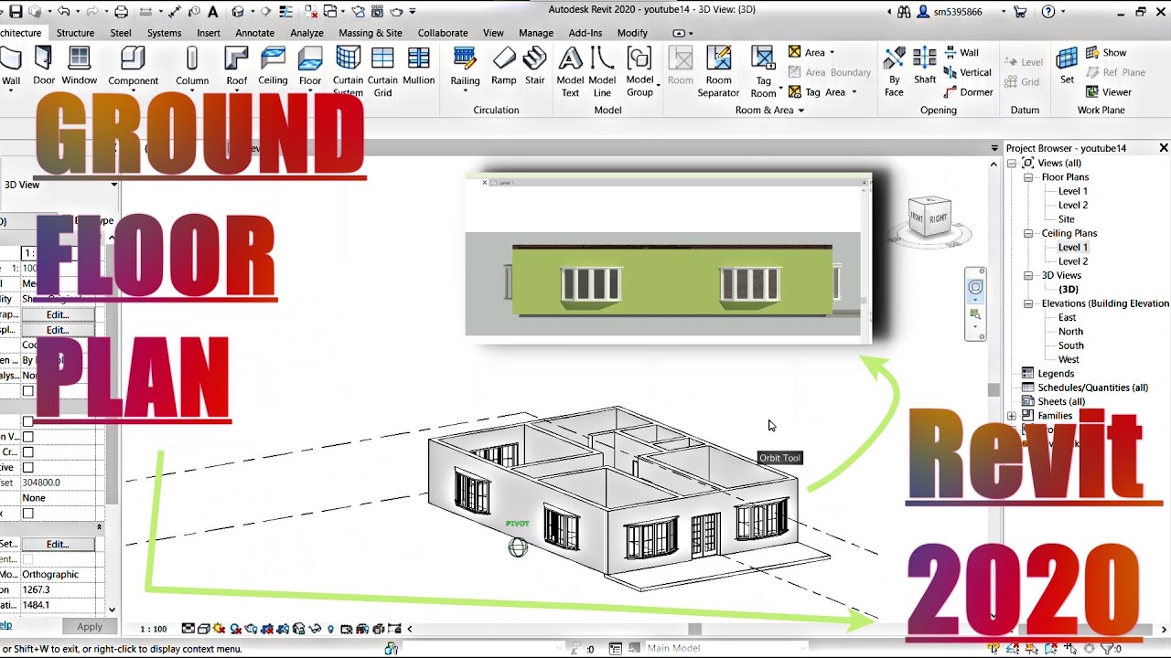 how to DRAW A PLAN FOR GROUND FLOOR in REVIT 2020.for beginner PART1 ...