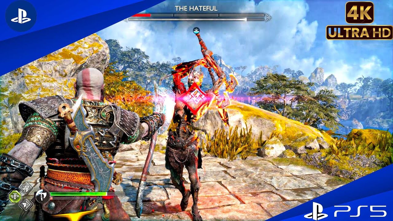 GOD OF WAR RAGNAROK |KRATOS VS HATEFUL | KRATOS UNSTOPPABLE ATTACKS TO ...