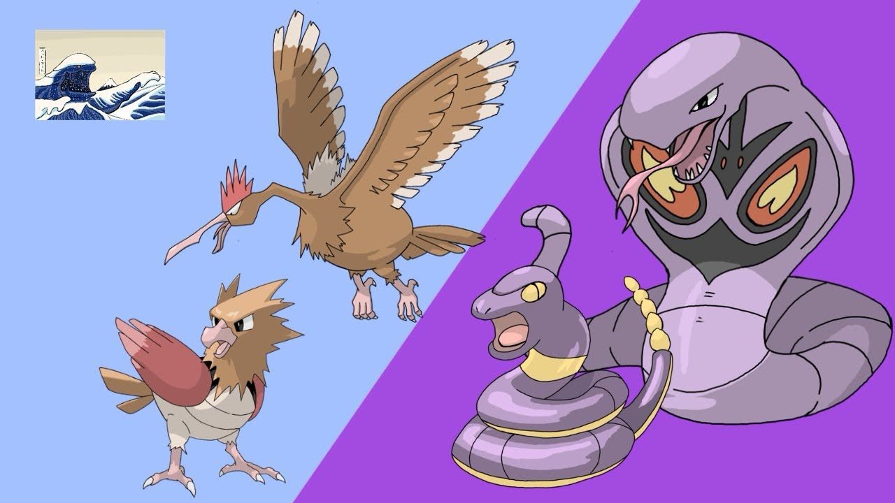 Spearow and Ekans Evolution Line Drawing Time-lapse | Pokémon - YouTube