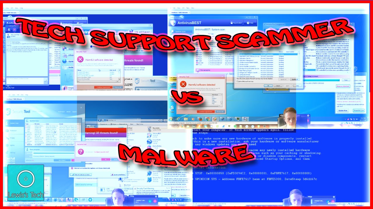 Tech Support Scammer vs Real Malware - YouTube