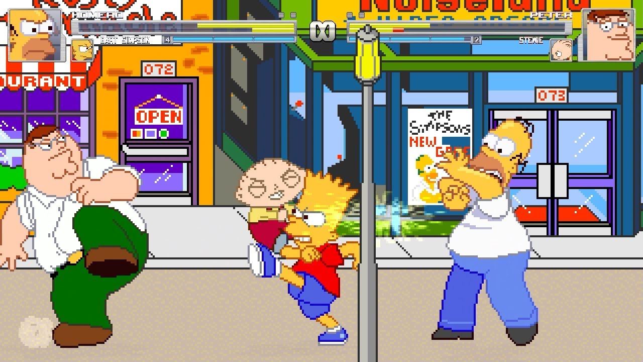 Homero y Bart SIMPSONS vs Peter Grffin y STEWIE Fight Club Cartoon ...
